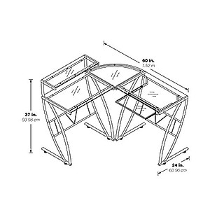 OSP Home Furnishings Constellation L Shaped Home Office Gaming Editing Desk, Black