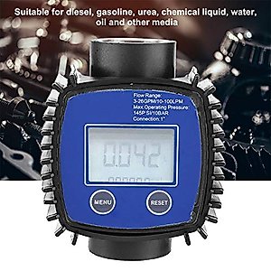 Oumefar 1" Turbine Flowmeter Inline Flow Sensor Meter Pipeline Water Flow Gauge Male Thread Plastic Flow Measurement Tools