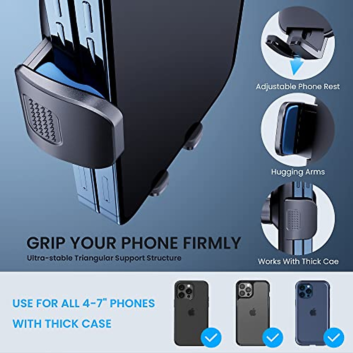 Phone Mount for Car Phone Holder Mount Upgraded Metal CD Slot Phone Holder Car Cell Phone Holder Car Thick Cases Friendly iPhone Holder for Car Phone Mount for CD Player Compatible with All Smartphone