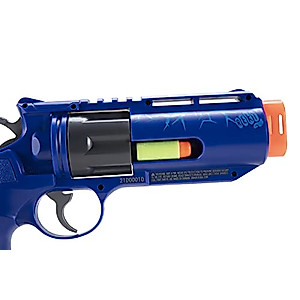 Rekt Jury Revolver CO2-Powered Foam Dart Blaster Pistol Gun, Blue