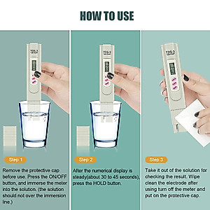 WoEluone Water TDS Meter Water Quality Tester, LCD Display Accuracy Testing Water Meter for Drinking Water, Aquariums,RO System and More