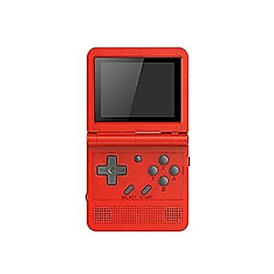 Powkiddy V90 Mini Foldable Handheld Retro Game Console 64G with 6000 Games, 3.0-inch IPS Screen Portable Arcade Rechargeable Games Emulators for Kids and Adults (Red)