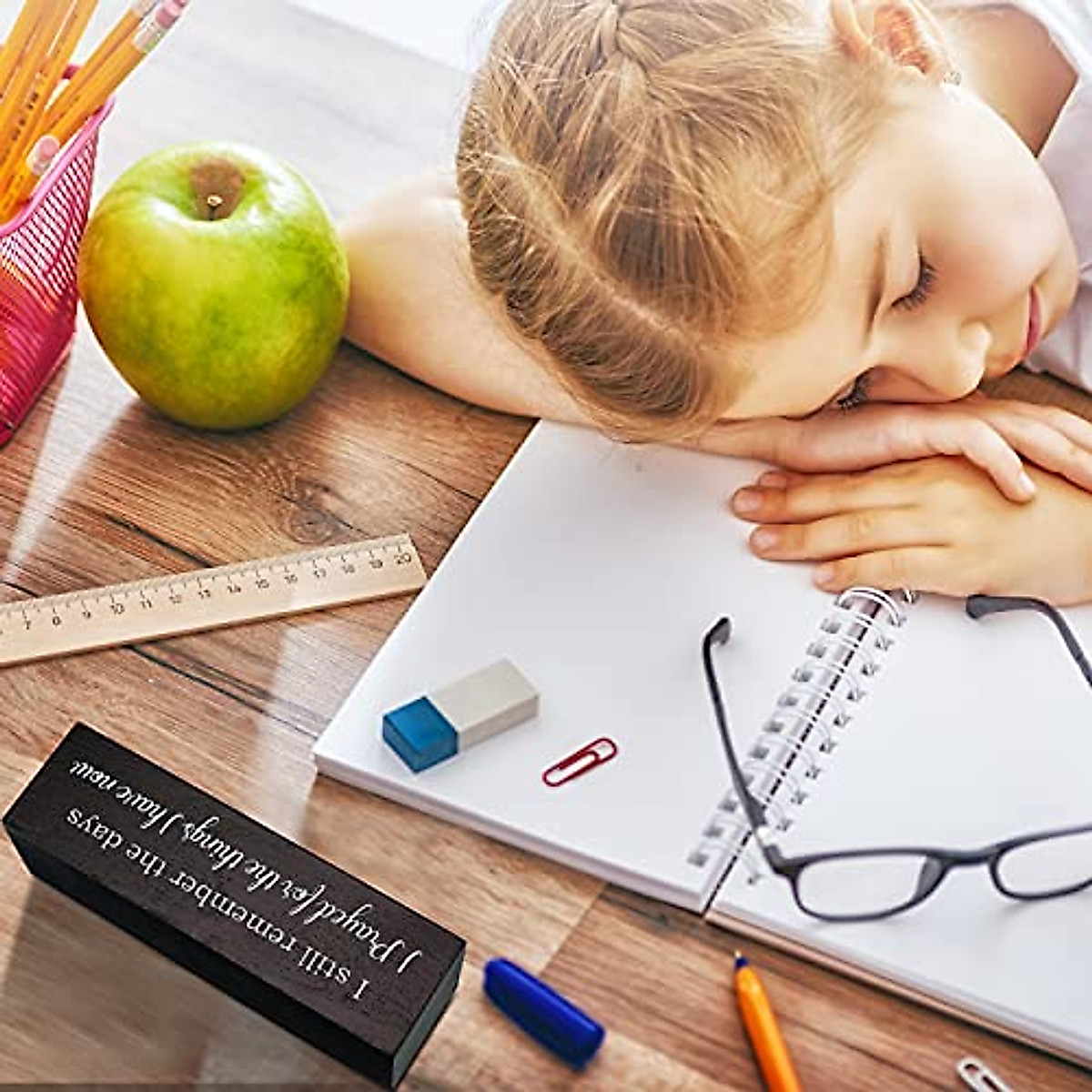 Jetec I Still Remember The Days I Prayed Sign Rustic Wooden Farmhouse Christian Decor Wooden Religious Plaque Christian Home Prayer Block Sign for Office Tabletop Tiered Tray Decor (Black)