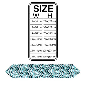 Big buy store Table Runner Zig Zag Chevron Wave Stripe Cotton Line Table Covers for Dinner Kitchen Wedding Indoor and Outdoor Parties Turquoise Nordic Style Table Setting Decor -13 x 72 inch