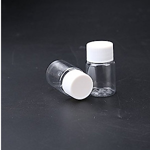 VNDEFUL 20PCS 15ML Plastic Empty Small Mouth Graduated Lab Chemical Container Reagent Bottle Sample Sealing Liquid Medicine Bottle