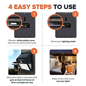 SOLVAO Solar Motion Sensor Security Light | Waterproof & Wireless | New 26 LED Design | for Outdoor, Front Door, Backyard, Steps, Garage, Garden, Deck, Patio | 1 Pack