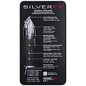 BaBylissPRO Barberology Hair Clipper For Men FX870S SILVERFX Cord/Cordless Professional Hair Clipper