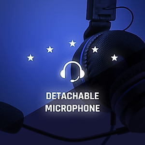 Snakebyte Head Set 4 - On Ear Stereo Headset for Gaming Consoles with detachable Mic, Inline Control, Wired 3.5Mm Headphone for Use with PC, Laptop, Xbox One, Switch, PS4 - PlayStation 4