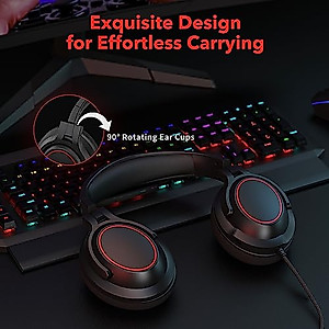 NUBWO N20 Gaming Headset with Mic - Compatible with PS5, Xbox One, Nintendo Switch Lite, PC, Laptop, and Mac, Over Ear Headphones with Noise Cancelling Microphone