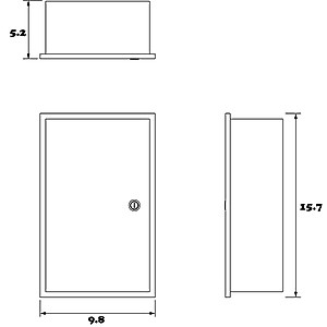 Croydex WC846005AZ Trent Stainless Steel Lockable Surface Mount Medicine Cabinet with Keys, 15.7 x 9.8 x 5.2 In.