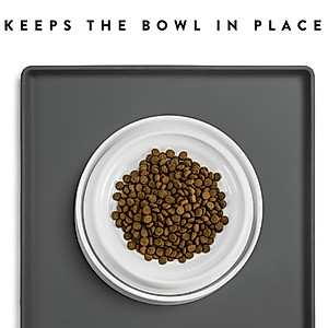 CatGuru Cat Food Mat, Small & Large Pet Food Mat, 100% Waterproof Cat Mat for Food and Water, Silicone Mat For Cat Bowls, Non-Slip Mat For Cat Food and Water Bowl or Cat Water Fountain (Small, Carbon)