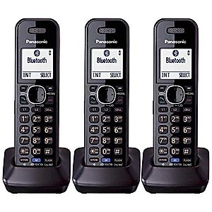 Panasonic KXTGA950B Dect 6.0 Handset 2-Line Landline Cordless Expansion Handset (3-Pack)