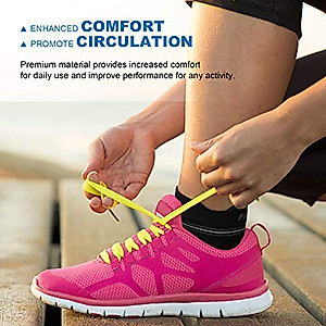 Plantar Fasciitis Sock (6 Pairs) for Men and Women, Compression Foot Sleeves with Arch and Ankle Support (Black, Large)