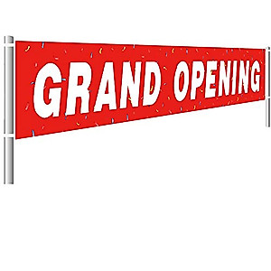 Large Grand Opening Banner, Retail Store Shop Business Sign, Business Office Store Front Banner, Store, Advertising, Flag (9.8x1.6 feet)