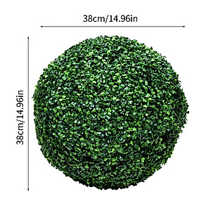 Dolloress 15 inch Artificial Plant Topiary Ball Garden Decorative Balls for Backyard, Balcony,Garden, Wedding and Home Décor,Green