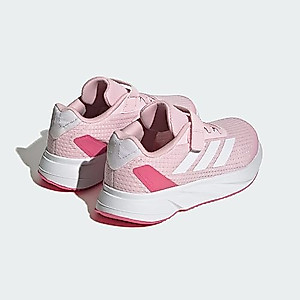 adidas Duramo SL Elastic Lace Sneaker, Clear Pink/White/Pink Fusion, 2 US Unisex Little Kid