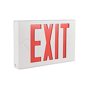 Gruenlich LED EXIT Sign, Emergency Light with Double Face and Back Up Batteries- US Standard Red Letter EXIT, UL 924 Qualified, 120-277 Voltage, 4-Pack