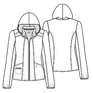 HeartSoul Scrub Jackets for Women, Detachable Hood Zip Front Jacket 20310, M, Hunter