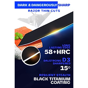 Dalstrong Shadow Black Series Yanagiba Sushi Knife 10.5" Bundled with Gladiator Series Yanagiba Sushi & Slicing Knife 10.5" - NSF Certified