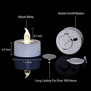 Angium 24 Pack Tea Lights Candles Battery Operated, Flameless Tealights Candles Last 200+Hours, Flickering Flameless Candles in Warm White for Wedding, Party, Festival, Home, Christmas