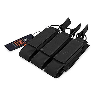 KRYDEX Open Top Triple MP7 MP5 MP9 Magazine Pouches Molle (Black)