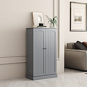 HOMEFORT 41" Kitchen Pantry Cabinet, Storage Cabinet with 6 Adjustable Shelves, Space Saving Cupboard Cabinet for Kitchen Pantry Office