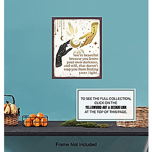 Boho Witchcraft Wall Art - Gothic Witchy Room Decor - Inspirational Positive Quotes for Women - Encouraging Gifts - Shabby chic Celestial Wicca Wiccan Witch Motivational poster - Pagan Supplies