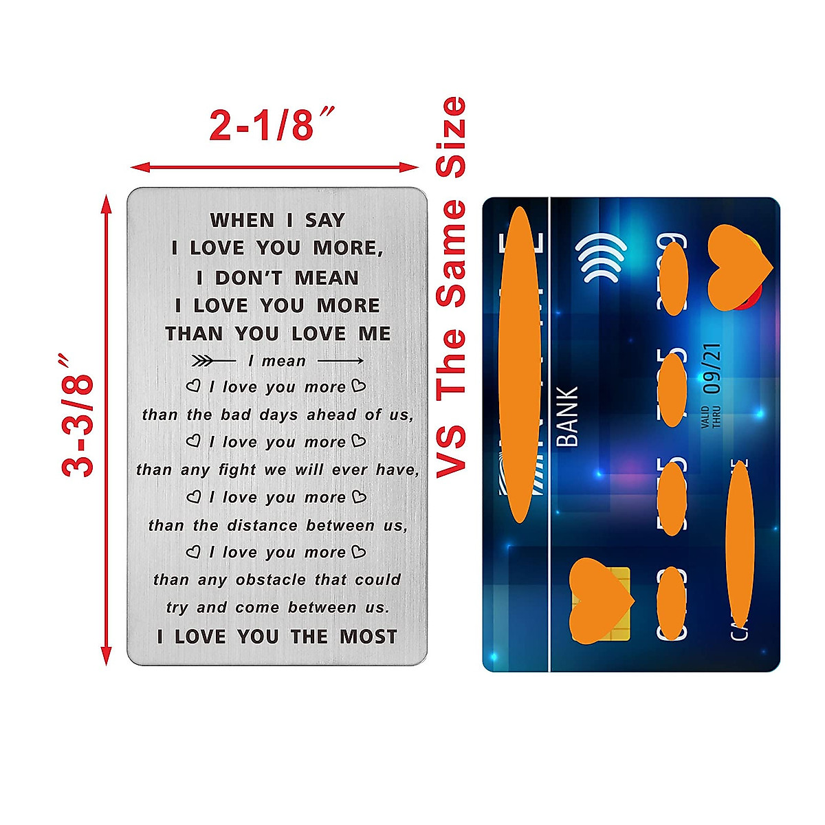 TANWIH When I Say I Love You More Wallet Card, I Love You Gifts for Him Her, Anniversary Cards Gift for Men Husband, Sentimental Long Distance Presents