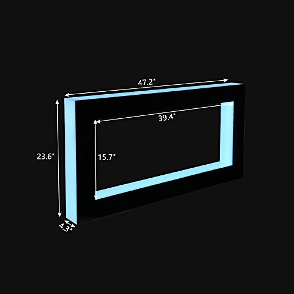 ROVSUN Wall Mounted LED Lighted Liquor Bottle Display Shelf 48 Inch Bar Shelf with Remote Control, Illuminated Liquor Shelves LED Bar Shelves Man Cave Bar Accessories Commercial Home