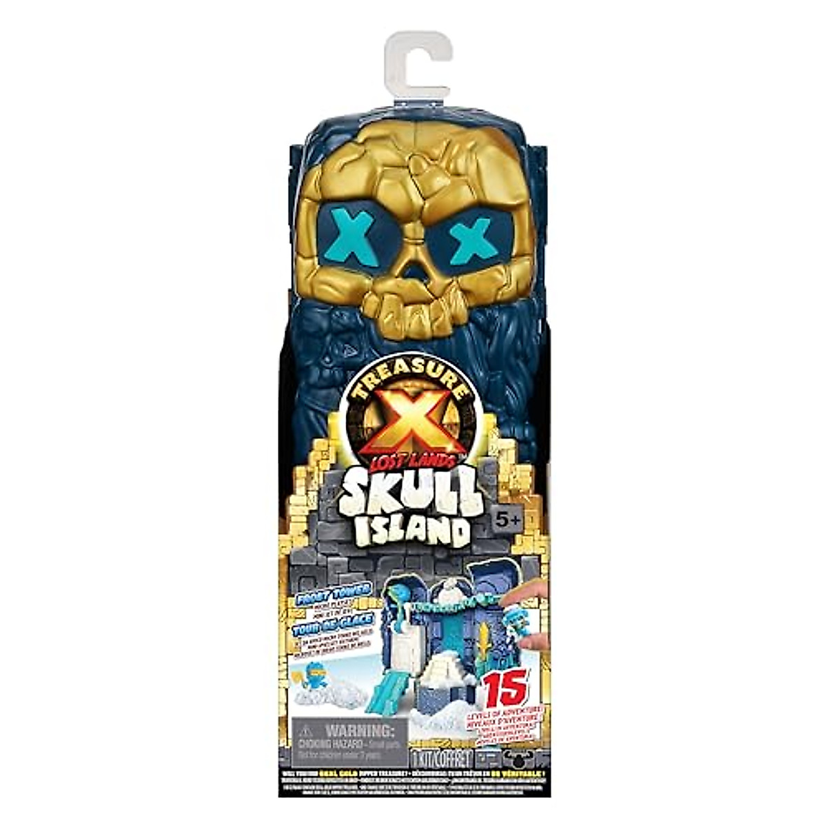 TREASURE X Lost Lands Skull Island Frost Tower Micro Playset, 15 Levels of Adventure. Survive The Traps and Discover 2 Micro Sized Action Figures. Will You Find Real Gold Dipped Treasure?