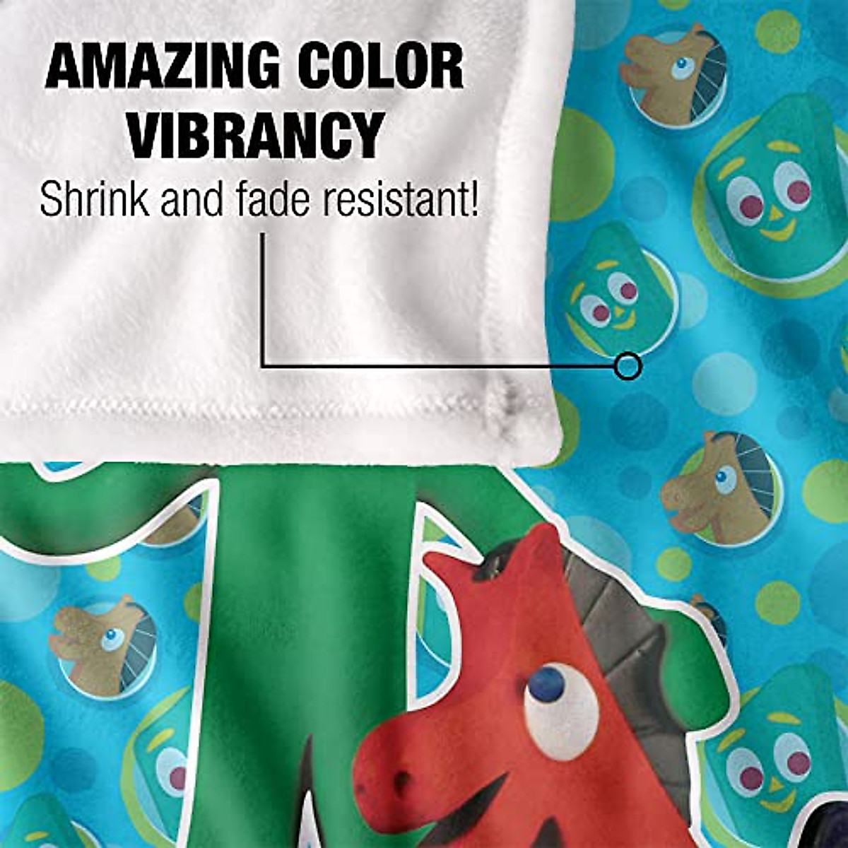 Trevco Gumby Best Friends Silky Touch Super Soft Throw Blanket 36" x 58"