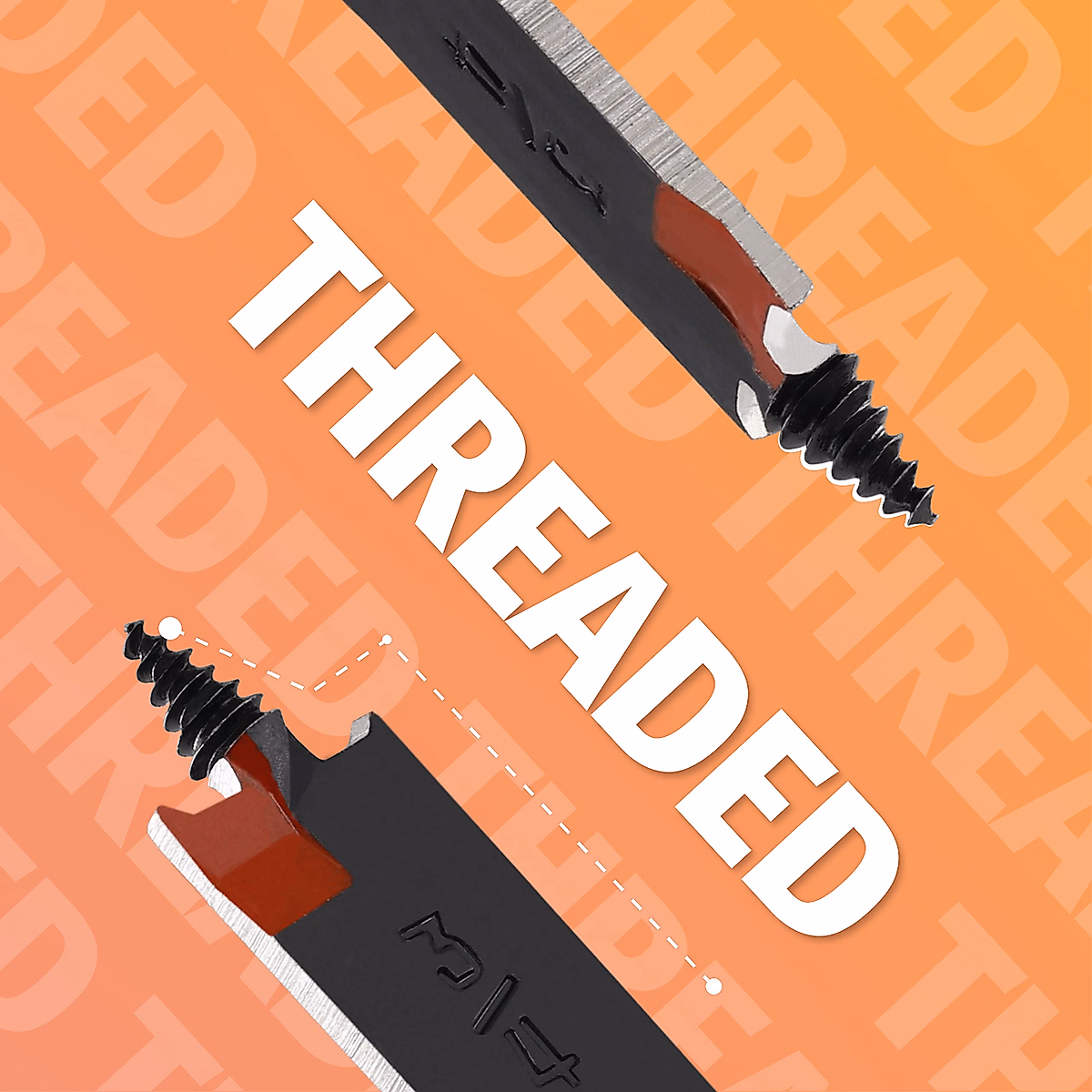 HUHOLE Spade Drill Bit Set, 13PC Flat Drill Bits for Wood, High Carbon Steel Paddle Bit Set with Threaded Tip and Hex Shank, 1/4-Inch to 1-Inch