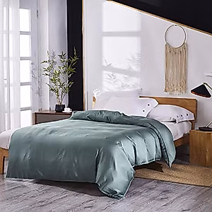 Dornroscn Cooling Bamboo Duvet Cover for Summer Sea Grass Removable Queen Size Duver Covers for Weighted Blankets 60''x80''