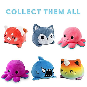 TeeTurtle - The Original Reversible Spider Plushie - Purple + Black - Cute Sensory Fidget Stuffed Animals That Show Your Mood - Perfect for Halloween!