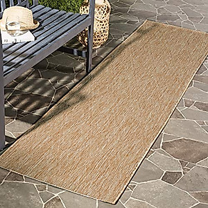 SAFAVIEH Courtyard Collection 2'3' x 8' Brown / Brown CY8522 Indoor/ Outdoor Patio Backyard Mudroom Runner Rug