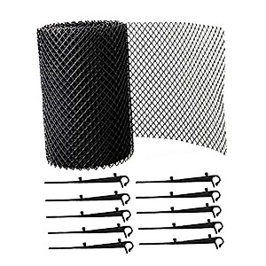 DOITOOL 1 Set Anti-Falling Net Roof Gutter Guard Mesh Fence Net Cover Mesh Strainer Downspout Filter Plastic Fencing Sink Nets Plastic Gutter Guard Plastic Gutter Guard Net Mesh Black Leaf