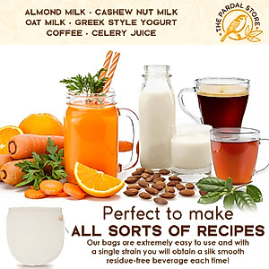 2023 NEW - 2 Pcs 14"x14" Nut Milk Bag - 100% Organic Unbleached Cotton Cheesecloth Bags/Food Strainer, Nut Milk Bag Reusable for Straining Oat Milk, Almond Milk, Cheese making, Celery Juice Nut Bag