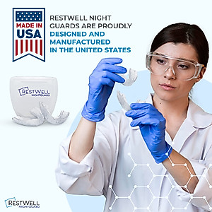 Restwell Dental Nightguard for Teeth Grinding, Bruxing & TMJ Relief, Anti Protector, Clear, 3 Piece Set, 2 Count