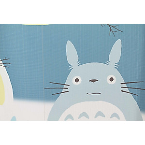 Studio Ghibli Totoro Noren Curtain Tapestry Winter Sky and Crescent Moon