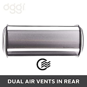 Oggi Stainless Steel Roll Top Bread Box, Silver, 17.50 Inch by 7.50 Inch by 11.50 Inch