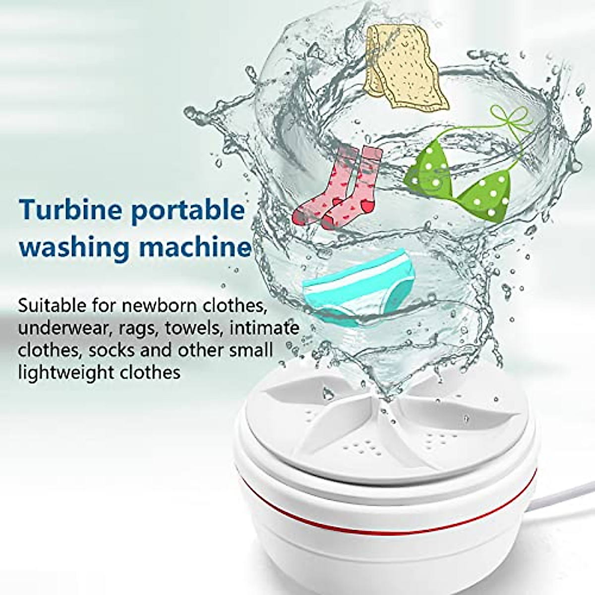 Portable Mini Washing Machine, USB Mini Dishwashers,Turbo Washing Machine,Water-saving Ultrasoni-c cleaning Washing Machine, Suitable for Travel Business Trip or College Rooms