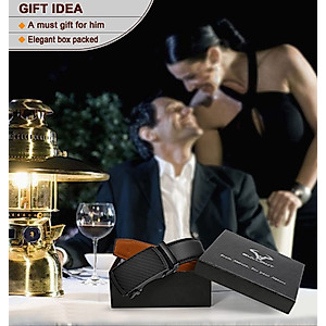 BULLIANT Men's Belt, Slide Ratchet Belt For Gift Men Dress Pant Shirt Oxfords,Trim To Fit(Black,38"-44" Waist Adjustable)