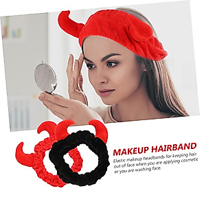 minkissy 4 Pcs Face Wash Hair Tie Bath Head Wrap Headband Scrunchies for Women Aesthetic Stuff Women Hair Wrap Washing Face Hair Hoop Goth Accessories Spa Women's Cosplay Vampire Cloth
