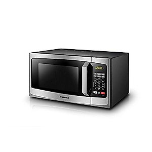 TOSHIBA EM925A5A-SS Countertop Microwave Oven, 0.9 Cu Ft With 10.6 Inch Removable Turntable, 900W, 6 Auto Menus, Mute Function & ECO Mode, Child Lock, LED Lighting, Stainless Steel
