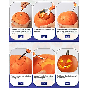 Luditek Pumpkin Carving Kit, 11 Pieces Halloween Jack-O-Lanterns Professional Stainless Steel Pumpkin Carving Tools, Pumpkin Cutting Supplies Tool Kit Halloween Gifts for Adults Kids