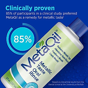 MetaQil Oral Rinse, Proven to Relieve Metallic, Bitter and Other Taste Disorders, Made from 8 Core Ingredients, Cools and Freshens Breath, Available in 8 oz Bottle, 1 Count