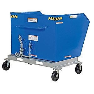 Vestil P-HOP-1.5 Portable Tilt Refuse Hopper, Steel, 2000 lb. Capacity, 49-3/8 x 53-3/8 x 52-7/8 inches (H x W x D)