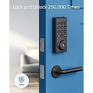 eufy Security Keyless Entry Door Lock, App Control, Bluetooth Electronic Deadbolt, BHMA Certified, IPX3 Weatherproof Protection, Compatible with Wi-Fi Bridge (Sold Separately)