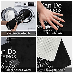 Door Mat Front Philippians 4 13 Anti-Skid Absorbent Front and Rear Door Mats 16x24 inche