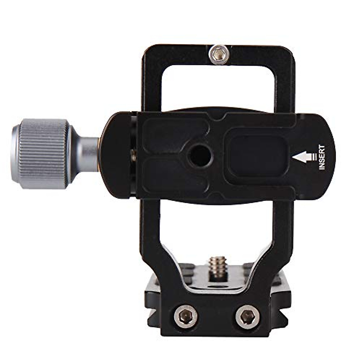 Universal Aluminum Arca Swiss Clamp with Hot Shoe Mount Adapter and 1/4" Screw for Professional Camera L Bracket Quick Release L Plate